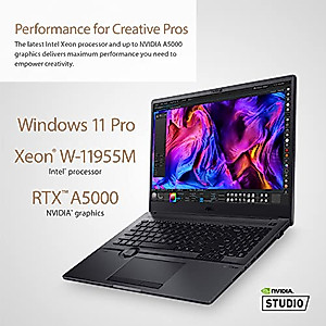 ASUS ProArt StudioBook Pro 16 OLED Laptop, 16” 3840x2400 OLED Display, Intel Xeon W-11955M, 64GB DDR4, 4TB PCIe SSD, Nvidia RTX A5000, Windows 11 Pro, W7600H5A-XH99, Star Black