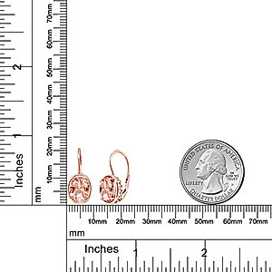 Gem Stone King 18K Rose Gold Plated Silver Peach Nano Morganite Earrings For Women (4.00 Ct Oval 9X7MM)