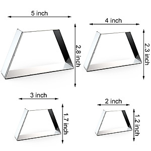 Trapezoid Cookie Cutter Set Large - 5 Inch, 4 Inch, 3 Inch, 2 Inch - Geometric Cookie Cutters Shapes Molds - Stainless Steel