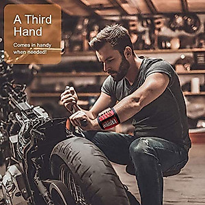 Magnetic Wristband, Perfect for Dad, Tool Belt with 15 Magnets for Holding Screws, Nails, Drill Bits, Cool Gadgets for Men, Women, Dad, Husband, Carpenters(red)1