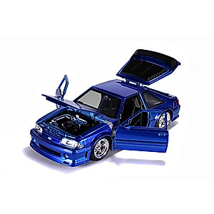 Jada Toys Bigtime Muscle 1:24 1989 Ford Mustang GT Die-cast Car Blue, Toys for Kids and Adults