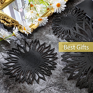 Sunflower Wall Decors Set of 3 Wood Room Wall Decor Rustic Sunflowers Petal Sign Hanging Wall Art Bedroom Bathroom Living Room Wall Decors Geometric Sculpture for Home Garden Outdoor 6 8 12 Inches