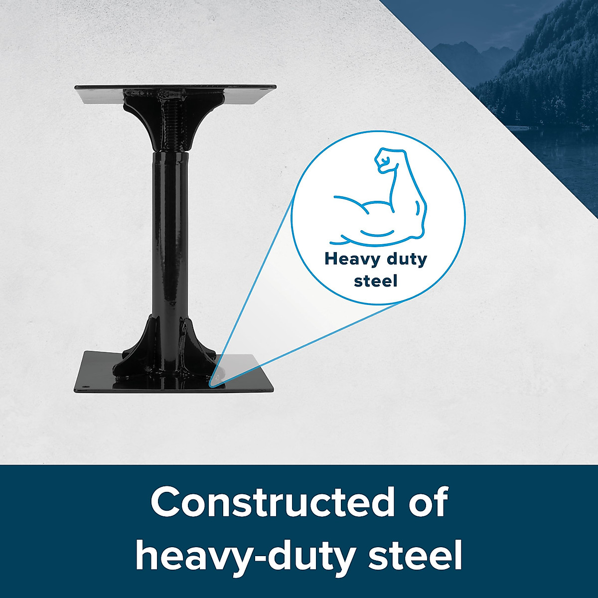 Camco Adjustable RV Stabilizer, 6-Inches x 6-Inches | Gives Your RV Greater Stability Under the Front or Rear (44531) , Black