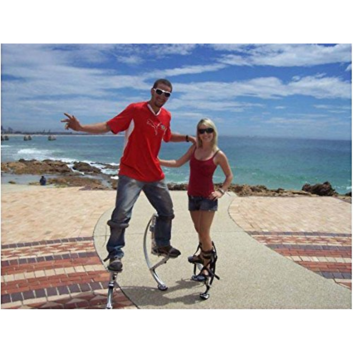 Skyrunner Adult Kangaroo Shoes Jumping Stilts Men Women Fitness Exercise (155~200 Ibs/70~90kg) Bouncing Shoes (Black)