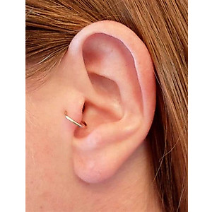 D.Bella 22G Small Nose Rings Hoops Surgical Steel Simple Half Hoop Nose Ring 8mm Nose Hoops Nose Nostril Piercing Hoop