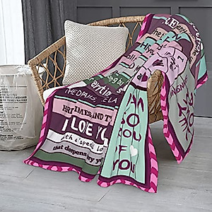 to My Mom Love Letter Throw Blanket Ultra Soft Warm Cozy Lightweight Microfiber Blankets Flannel Sherpa Fuzzy Fluffy Plush Throws for Sofa Couch Bedding All Season 60"x50"