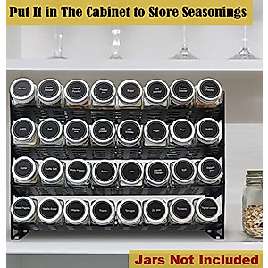 Ardier 4 Tier Countertop Spice Rack Organizer for Kitchen Cabinet Pantry or Wall Mount, Matte Black (Jars Not Included)