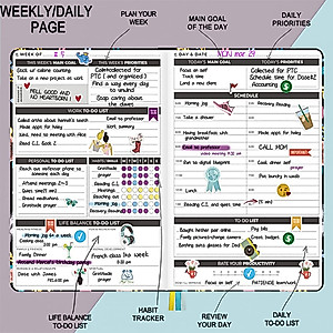 Planner Schedule, Undated Weekly & Daily Life Planner with Time Slots, Time Management Appointment Book Journal for Work & Personal Life (Style 2)