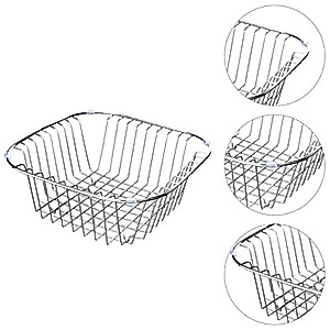 UPKOCH Cutlery Vegetable Storage Drying Holder Countertop Drain Rack Kitchen for Basket over Stainless Dish Steel Utensil Drainer Silver or Fruit Sink In Counter Tableware