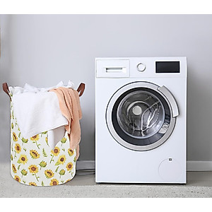 Sanjiaofen Girls Laundry Hamper,Sunflower Laundry Basket Collapsible Girls Storage Baskets for Home Decor,Office,Toy Organizer,(Sunflower)