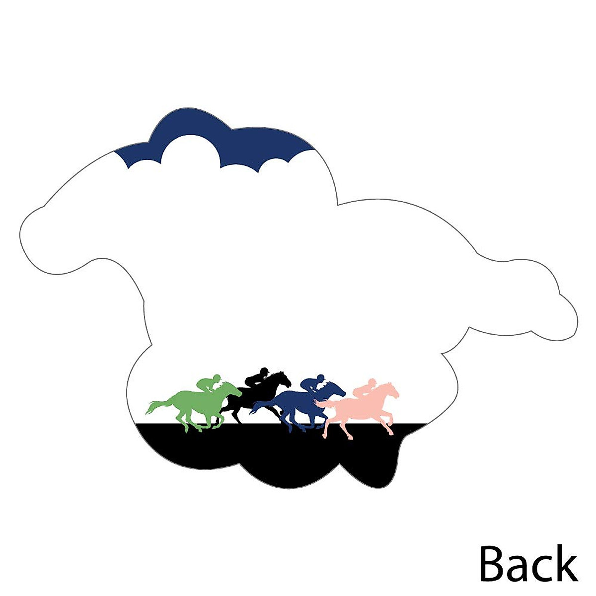 Big Dot of Happiness Kentucky Horse Derby - Shaped Cards - Race Party Thank You Note with Envelopes - Set of 12