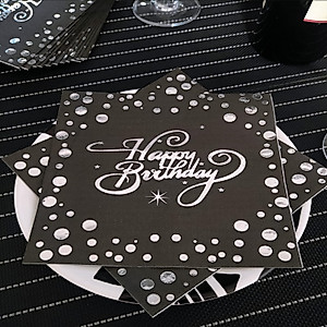 Happy Birthday Plates and Napkins Party Supplies Set for 20 Guests,Birthday Tableware Set for Happy Birthday Table Decorations Supplies Party Dessert Plates Party Napkins