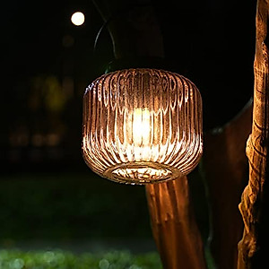JAOSELAP Solar Outdoor Lights 2 Pack Solar Lanterns Outdoor Waterproof Solar Lights Hanging LED Bulb Outdoor Lantern Decorative for Patio Balcony Camping Garden Decor Gift