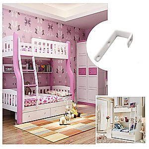 4pcs PVC Coated Bed Ladder Hooks, Iron Bunk Bed Ladder Hooks Brackets,Heavy Duty Hook Brackets for Bed Decoration Tool