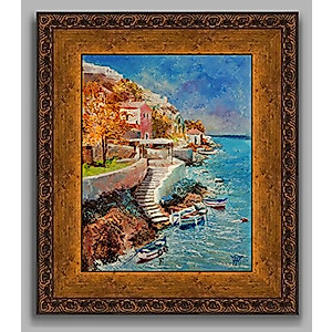 SOLD Mediterranean Seaside, Greek Islands In The Mediterranean By Internationally Renown Artist Yary Dluhos.