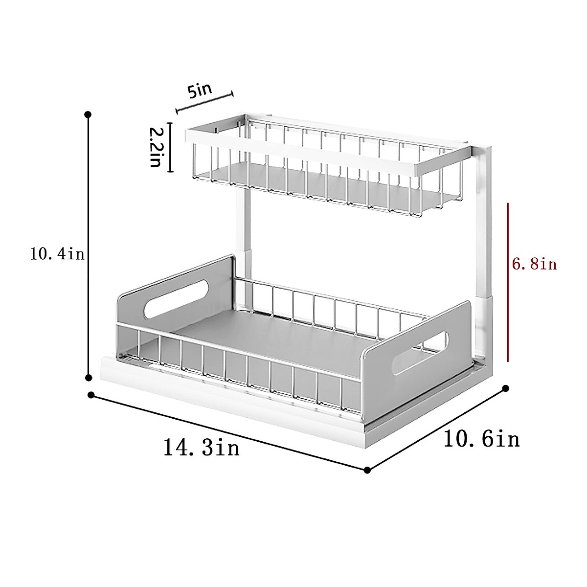 furihshe Under Sink Organizers and Storage, Pull Out Cabinet Organizer 2-Tier Slide Out Sliding Shelf Under Cabinet Storage Multi-Use for Under Kitchen Bathroom Under Sink Organizer