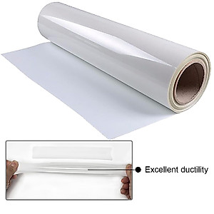Heat Press Transfer Printable and Cutting PU Vinyl Film White 24" x50ft/roll for All Color T-Shirt,it is Suitable for eco-Solvent,Latex,UV Inkjet Printers