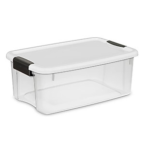 STERILITE 19848006 Ultra Storage Tote with Titanium latches, 18 Quart