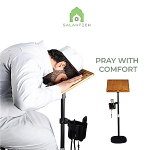 Islamic Prayer Table for Elderly Muslim Prayer Desk for Salah Sajda Namaz Quran Stand Prayer Mat Alternative Height Adjustable Angle Adjustable Table for Salat Islam Eid Gift