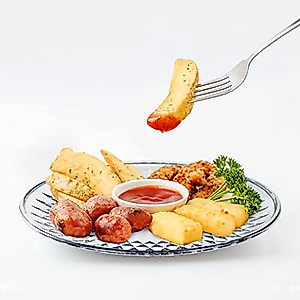 INNOVATIVE LIFE Plastic Service Tray, 6-Piece Round Plastic Fruit Tray, Snack Tray, Party Tray, Serving Platter Set, Crystal Clear