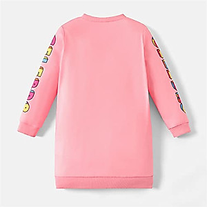 L.O.L. Surprise! Little Girls Skater A-Line Dress Long Sleeve Crewneck Sweatshirt Dress 5Y-12Y Pink