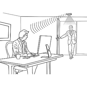 Compact Door Alarm with 16ft X 12ft Detection Area, 70dB Volume - 9V Battery Operated Alarm for Smaller Stores