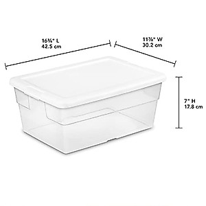 Sterilite 16 Quart Multipurpose Clear Plastic Stacking Storage Container Box with Secure Latching Lid for Home or Office Organization, 108 Pack
