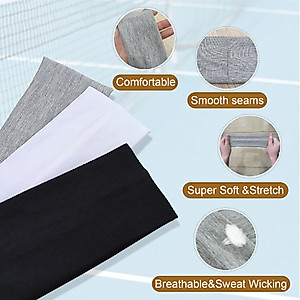 Fecawd 3PCS Headbands for Women Non Slip Elastic Sweat Hairbands Fashion Sports Hair Bands Soft Cloth Fabric Stretchy Headband for Workout Yoga Running