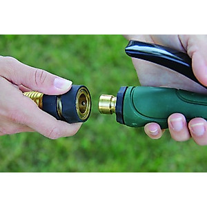 Camco 5/8" Brass and Steel Quick Hose Disconnect - Connect and Disconnect Between Multiple Hose Attachments | Automatic Shut-Off When Disconnected | 1 Female & 3 Male Fittings - 4 Count - (20136)