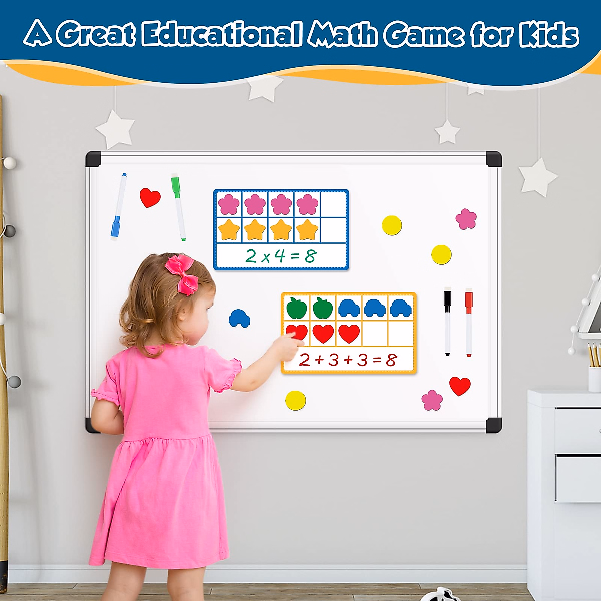 Torlam Magnetic Ten Frame Set, Math Games for Kids Math Manipulatives Elementary Kindergarten Preschool Classroom Must Haves, Math Counters Toddler Learning Toys Game for Homeschool Special Education