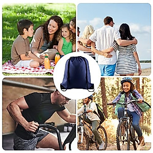 KUUQA Drawstring Backpack, 25Pcs Navy Blue, Lightweight Gym Bag for Sports, Travel, Yoga