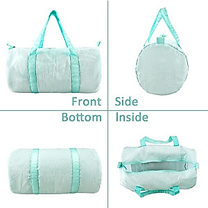 GFU Sports Duffle Bag for Kids, Boys and Girls Travel Foldable Bag, Seersucker Carry On Duffle Bag, Children Weekender Duffel Bag,Mint Green