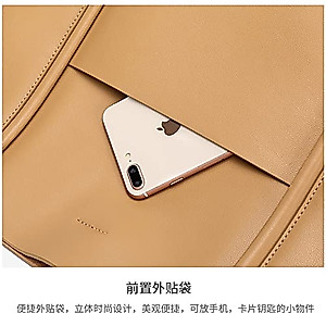 Leather women's bag, tote bag, hand bag, cow leather, commuting backpack, women's large capacity (Brown)