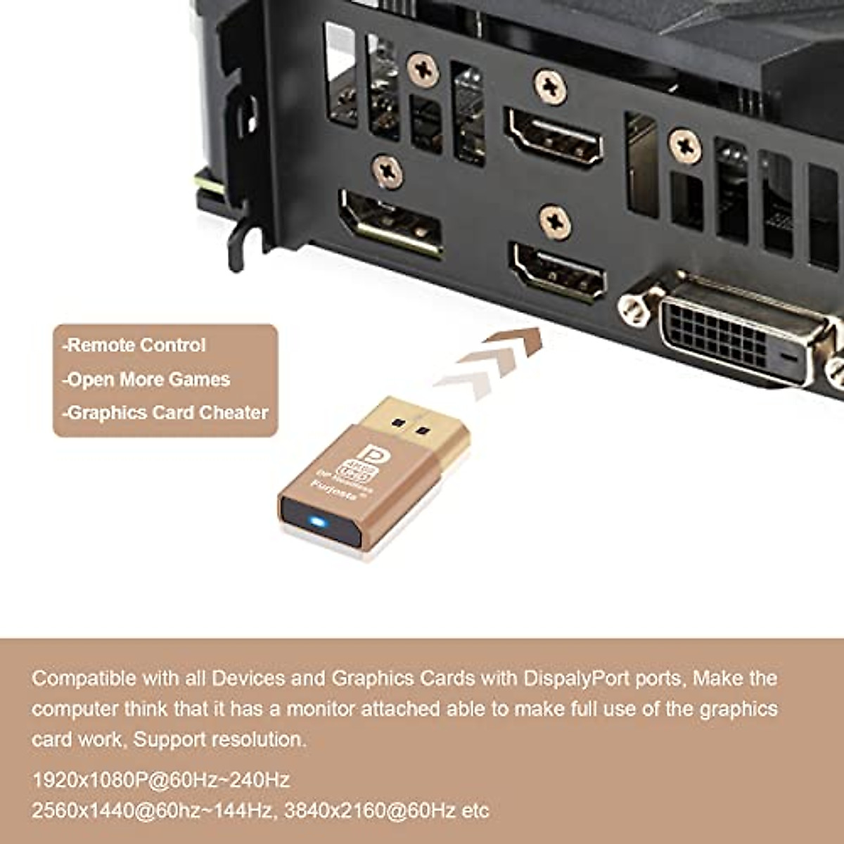 Unleash The Power of Furjosta 4K DisplayPort Emulator- Seamless Integration with Headless Systems and Support up to 4K@60Hz Resolution