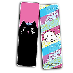 Creanoso Cat Designs Bookmarks (2-Sets X 6 Cards) - Stocking Stuffers Cute Gift Ideas for Children, Teens and Adults