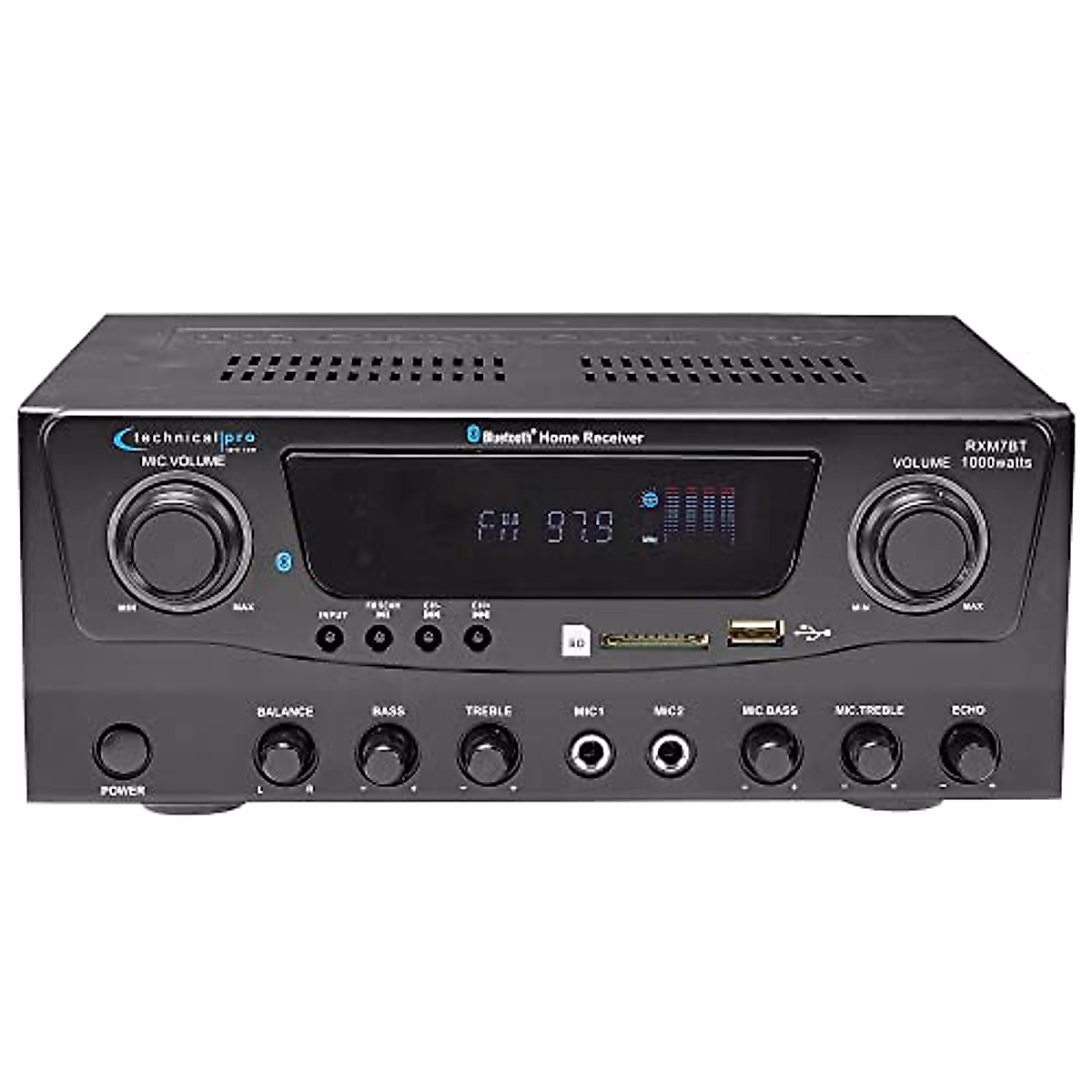 Technical Pro RXM7BT Bluetooth Stereo Audio Receiver, AM/FM, USB/SD, AUX