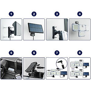 KaKa GLOW 2 Pack GM-Mizar Solar Outdoor Lights -333 LED 600LM Motion Sensor Lights Yard Garage-Wall Mount IP65, 4 300° Swivel Lamps-Detachable Split Solar Panel 16.4-Feet Cord-Day Time Use Possible
