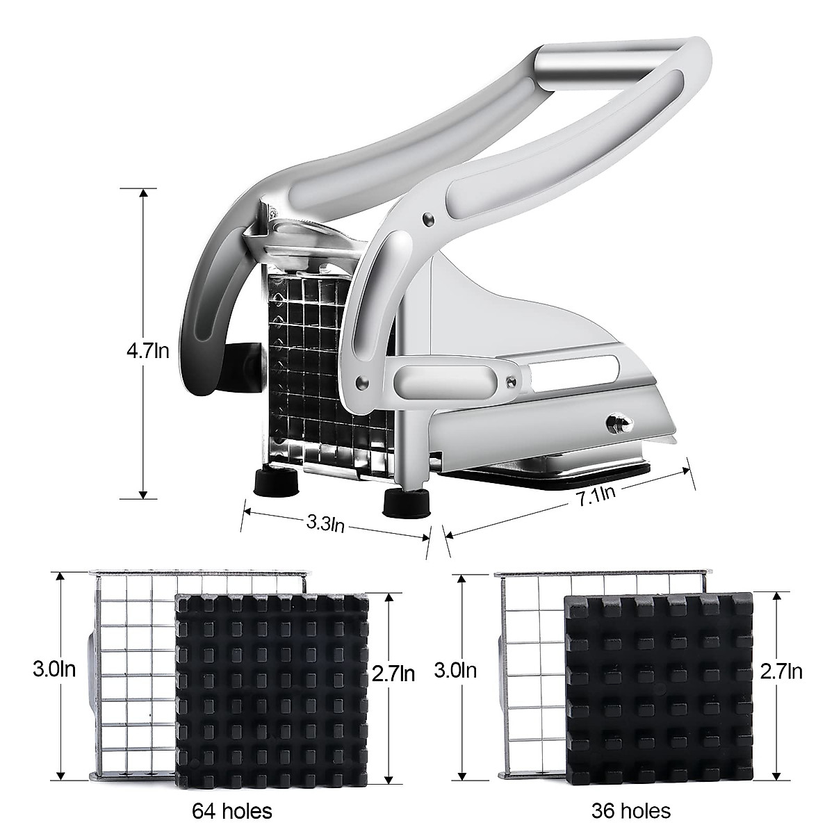 oADANNUo Commercial Grade French Fry Cutter, Professional Potato Cutter Stainless Steel, Potato Slicer French Fries, Press French Fries Cutter for Potato