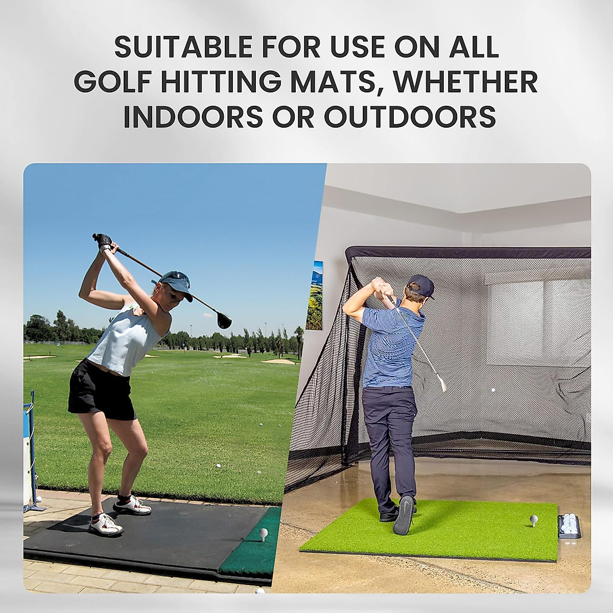 FINGER TEN Golf Rubber Tees Driving Range Value 3/4 Pack, Mixed or Same Size 1.5’’ 2.25’’ 2.75’’ 3’’ for Practice Mat (4 Pack(1.5,2.25,2.75,3)-White)