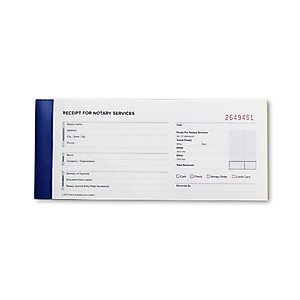 National Notary Association Notary Receipt Book – includes 50 Two-Part Carbonless Receipt Forms – Compact Receipt Book for Notaries – 8-5/8" W x 3-11/16"