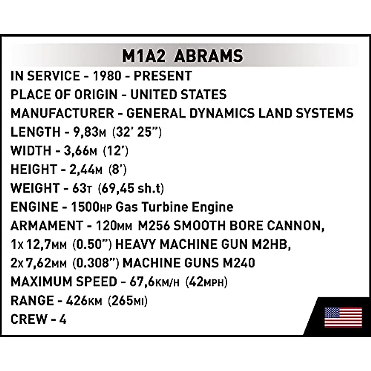 COBI Armed Forces M1A2 Abrams Tank