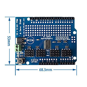 HiLetgo PCA9685 Servo Shield PCA9685 16 Channel 12-bit PWM Servo Driver Shield I2C Interface for Arduino