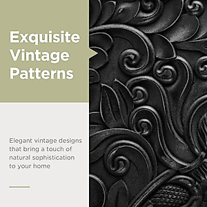 Sophia & William 2-Door Accent Cabinet, Distressed Storage Cabinet with 2 Carved Doors and Wooden Frame for Entryway, Living Room, Black