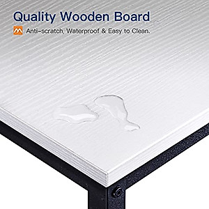 Coleshome L Shaped Computer Desk 66" with Storage Shelves, Corner Gaming Desk, Sturdy Writing Desk Workstation, Modern Wooden Office Desk, Wood & Metal, White