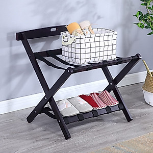 GUODDM Luggage Rack for Guest Room - Suitcase Stand, Wooden Portable Home Suitcase Rack, Solid Wooden Luggage Storage Rack, Professional Hotel Luggage Display Rack, for Bedroom, Guest Room, Hotel