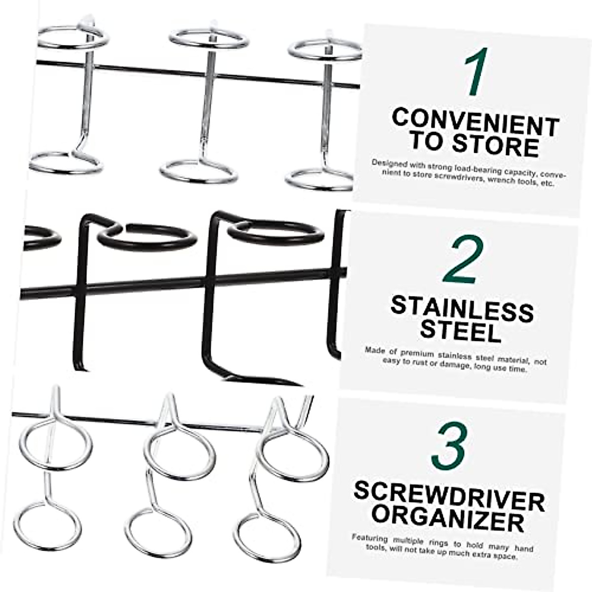 Outanaya 4pcs Pegboard Screwdriver Holder Pegboard Drill Wall Mounted Tool Storage Organizer Hand Tools Organizer Screwdriver Organizer Pegboard Tool Organizers Peg Board Stainless Steel