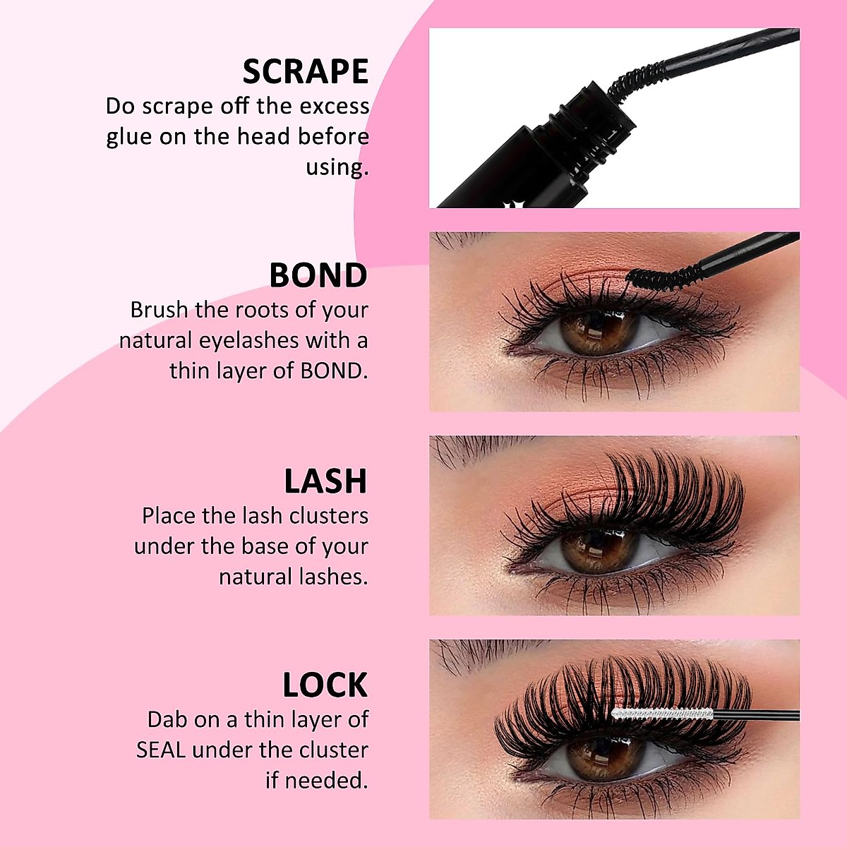 MilyBest Lash Clusters DIY Eyelash Extensions 168 Clusters Lashes Natural Look C D Curl 10-18MM Individual Lashes Cluster Eyelash Clusters Extensions Wispy Eyelashes DIY at Home, H09