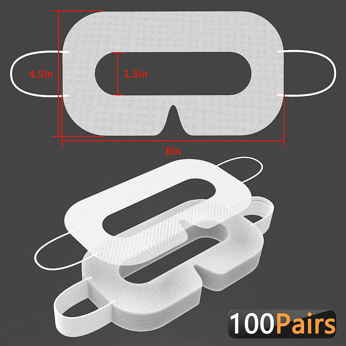 Geekria 100Pcs VR Mask Disposable Face Cover, Disposable Protector for Oculus Quest VR, Prevent Eyes (White)