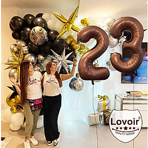 40 Inch Coffee Brown Number 1 Balloon Large Size Jumbo Digit Mylar Foil Retro Brown Helium Balloons for Birthday Party Celebration Decorations Graduation Anniversary Baby Shower Photo Shoot
