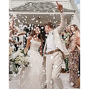 Battife 7.1 Oz White Heart Shaped Confetti, 30000PCS Tissue Paper, Table Confetti for Wedding Celebrations Party, 200 Gram